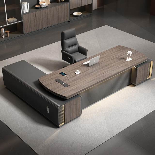 Boss desk, office desk, president desk, chair combination modern simple ...