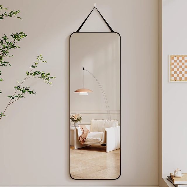 Mirror wall-mounted self-stained full-body lanyard mirror home dressing ...