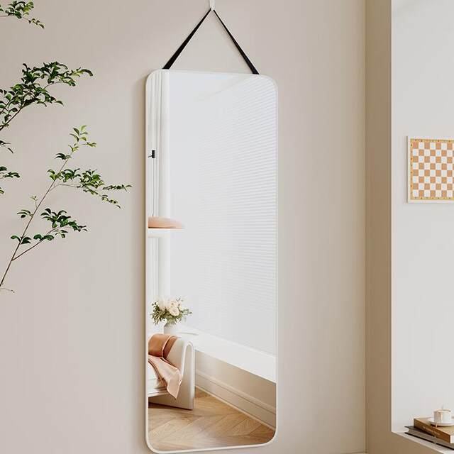 Mirror wall-mounted self-stained full-body lanyard mirror home dressing ...