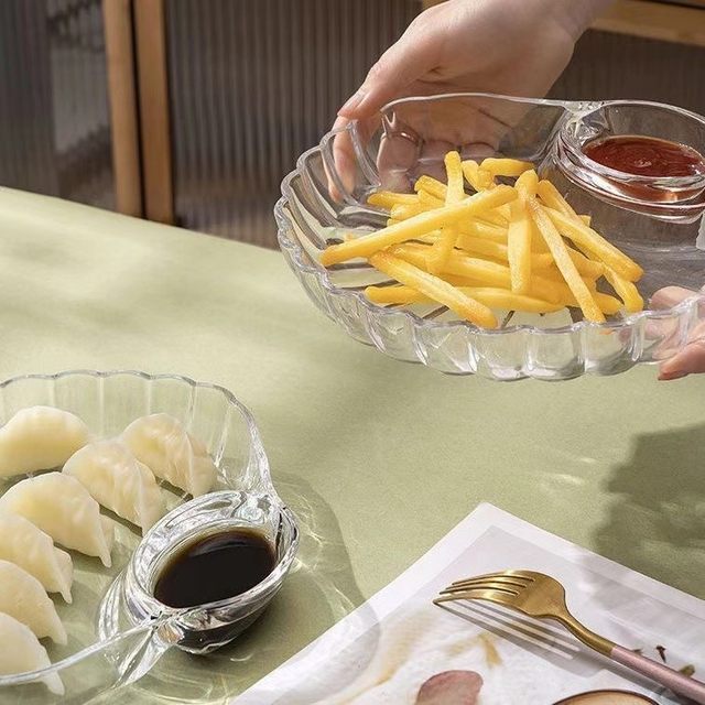 Household dumpling plate shell-shaped multi-functional dipping plate ...