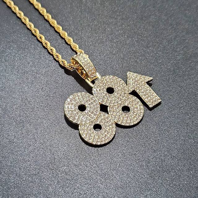 Official genuine 88 rising drill pendant necklace singer same hip -hop ...