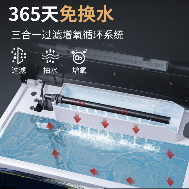 New super white fish tank self-circulation filter oxygen production ...