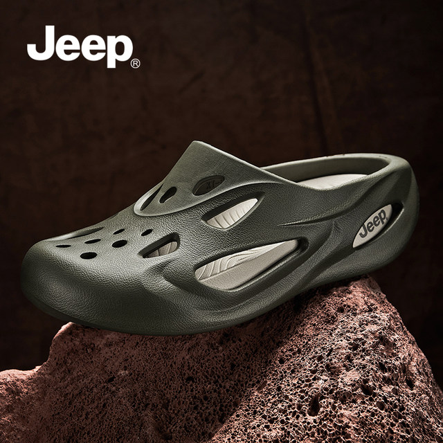 JEEP Jeep Croc Shoes Men's Summer Outerwear Sandals 2024 New Beach ...