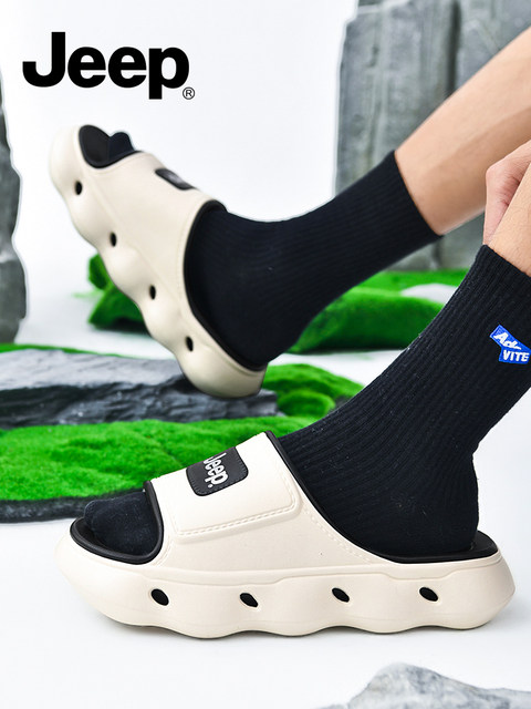 JEEP Jeep Slippers Men wear 2025 new sports sandals thick-soled beach ...