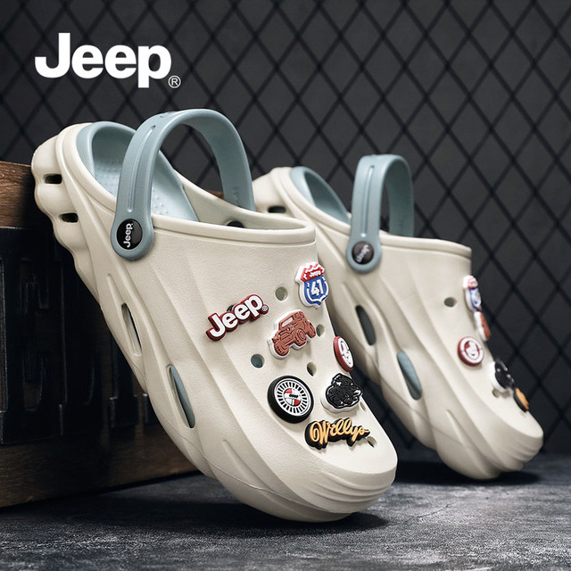 JEEP Jeep Crocs Men's Summer Outer Sandals 2024 New Thick-soled Sandals ...