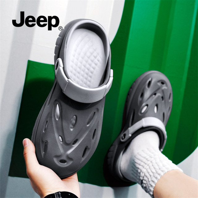JEEP Jeep Crocs Men's Summer Outer Slippers 2024 New Baotou Sandals Men ...
