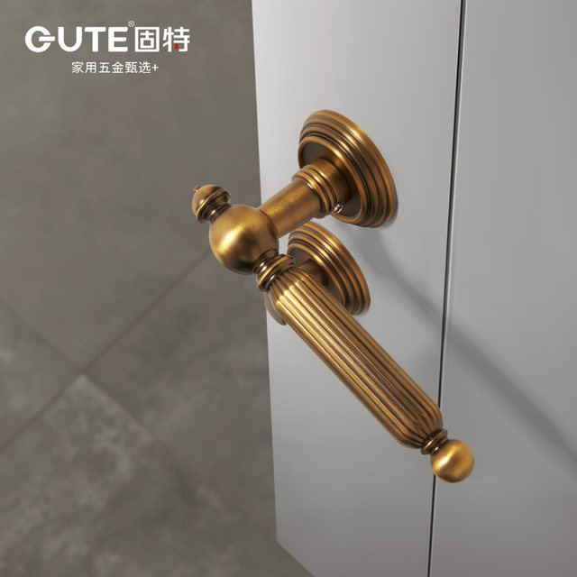 Good French bedroom split door lock magnetic silent cream style wooden ...