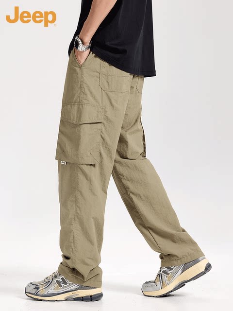 Jeep Summer Cargo Pants for Men, Cool and Quick-Drying, Straight-Leg ...