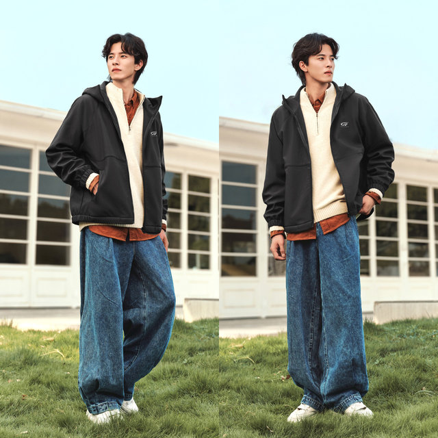 Semir jacket men's three-proof plus velvet 2024 new polar fleece hooded ...