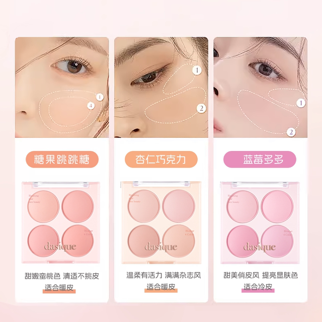 DASIQUE/Daixike four-color blush plate matte natural peach milk tea ...