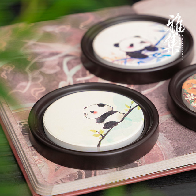 Water-absorbent coasters, Chinese-style retro tea sets, quick-drying ...