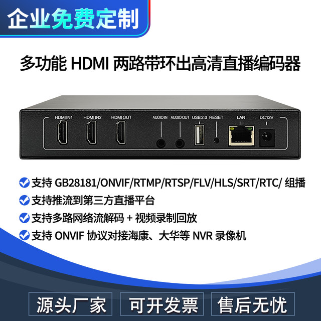 HDMI loop-out video surveillance encoder SRT Education Recording H.265 ...