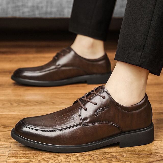 Men's casual leather shoes Fashion wedding shoes White-collar business ...