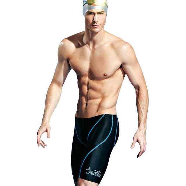 2018 new professional men's swimming trunks, five-point pants ...