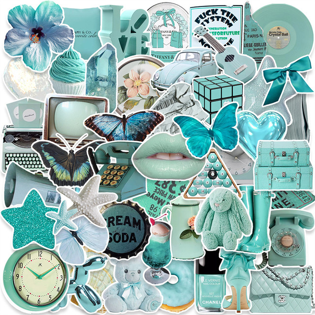 50 mint green ins wind stickers small fresh and high-value decoration ...