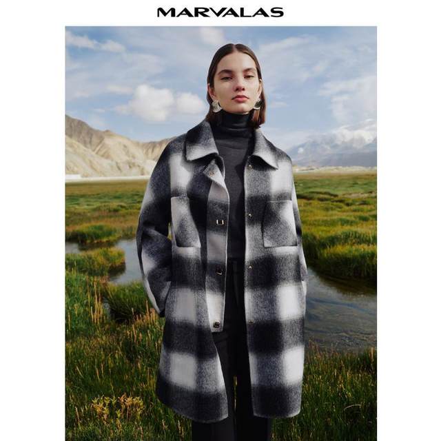 Long Mao Woors in Mande Poem 2024 Winter New Fashion Black and White ...