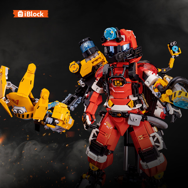 iblock cyber firefighter half mecha building blocks city dream hero ...