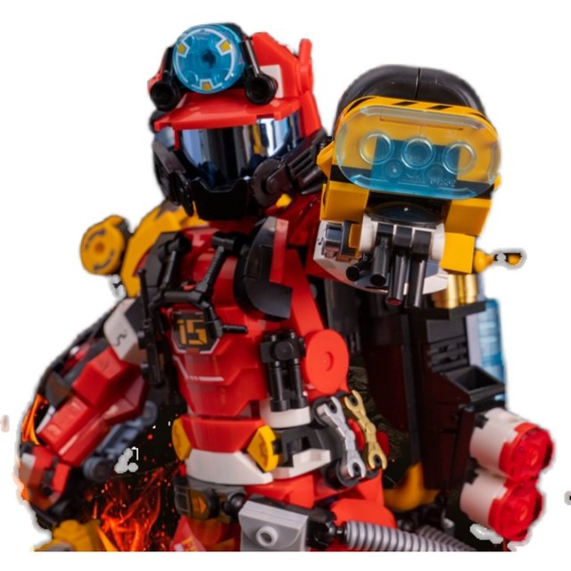 iblock cyber firefighter half mecha building blocks city dream hero ...