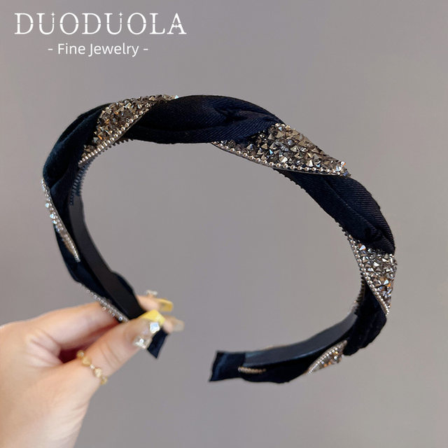 Cross new broken diamond high-end sense of gold wind-pressed hair ...