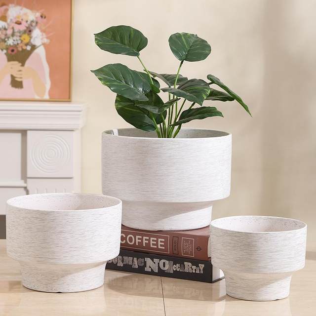 Nordic -style large -caliber ceramic breathable creative flower pot ...
