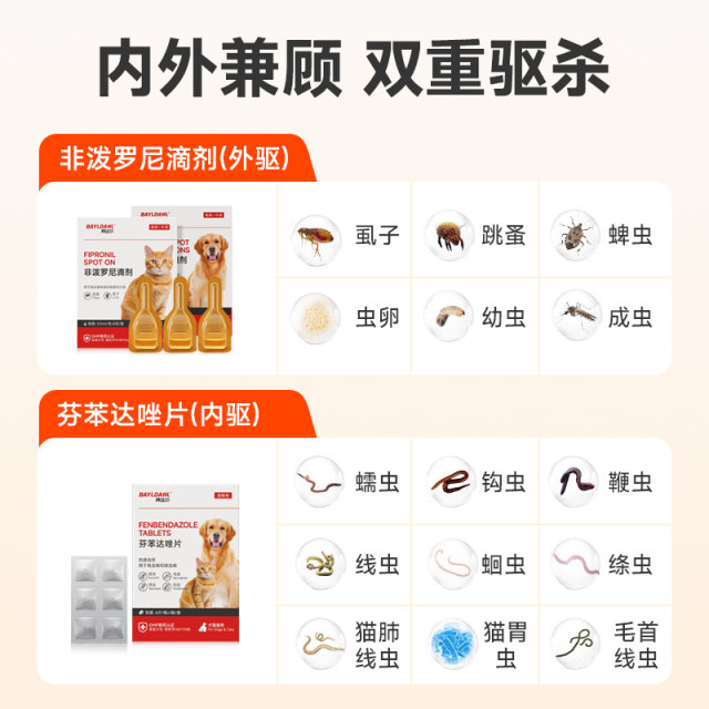 Baidar cat and dog anthelmintic medicine pet removes fleas and ear ...