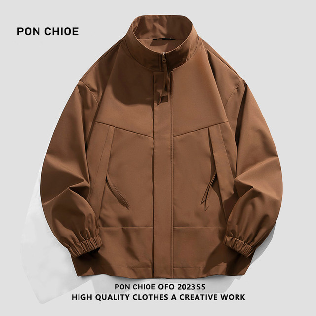 ponchioe Mountain Family Retro Brown Tide Casual Jacket Men's Packet ...