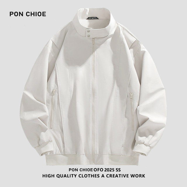 ponchioe American work jacket men's spring and autumn casual baseball ...