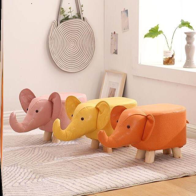 Creative elephant cute sitting stool living room house changing shoe ...