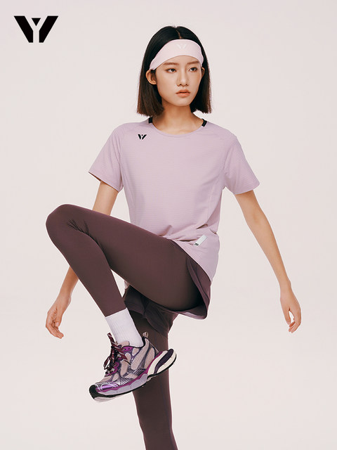 YBA quick-drying short-sleeved ice-sensing cooling sports top yoga ...
