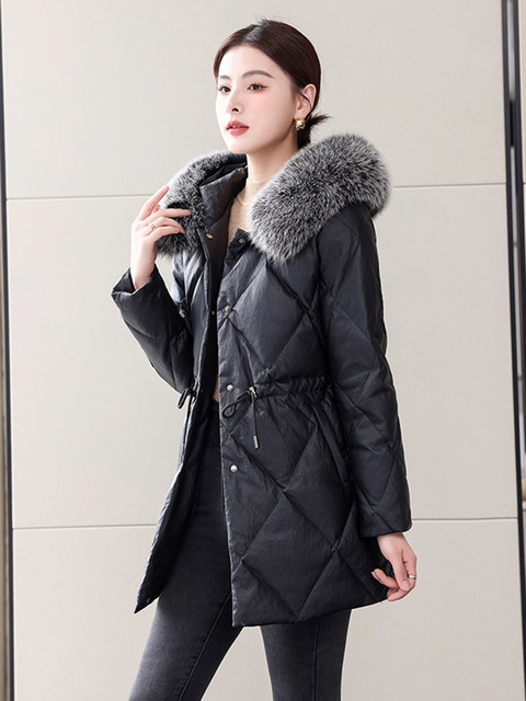 Haining genuine leather down jacket for women in winter 2024 new small ...