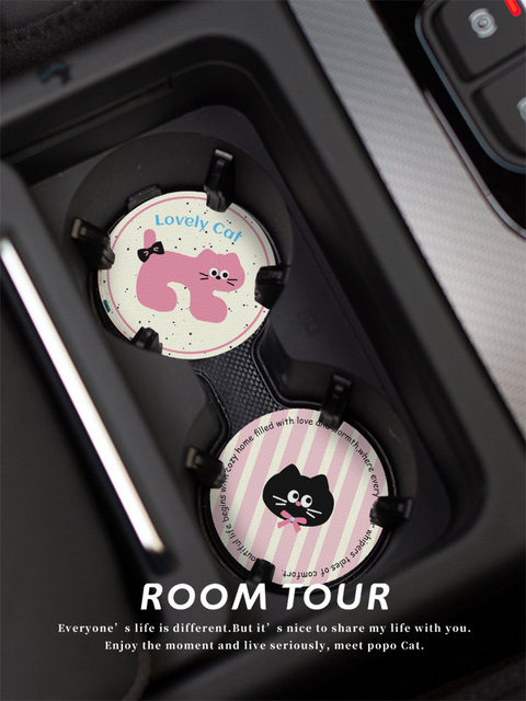 Bow tie car coaster, high-end car interior decoration, car goodies ...