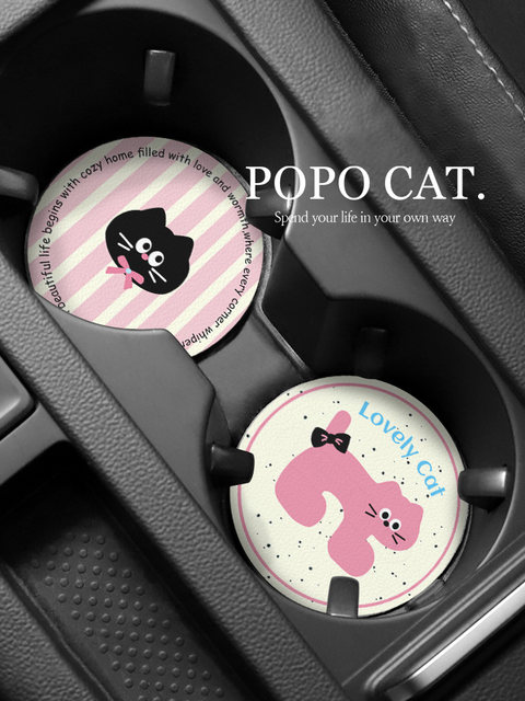Bow tie car coaster, high-end car interior decoration, car goodies ...