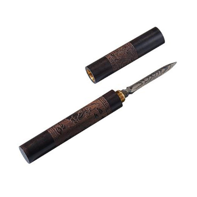Ebony Wood Damascus Tea Knife Tea Ceremony Accessories Pu'er Tea Kainen ...