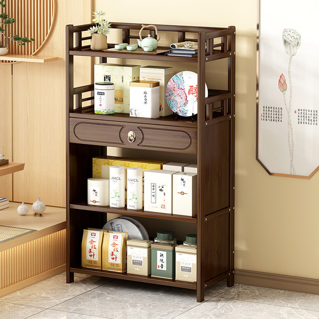Retro desktop Bogu rack partition storage rack multi-layer tea storage ...
