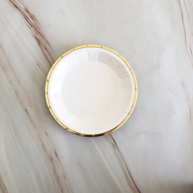 Hot stamping white disposable picnic paper plate children's birthday ...