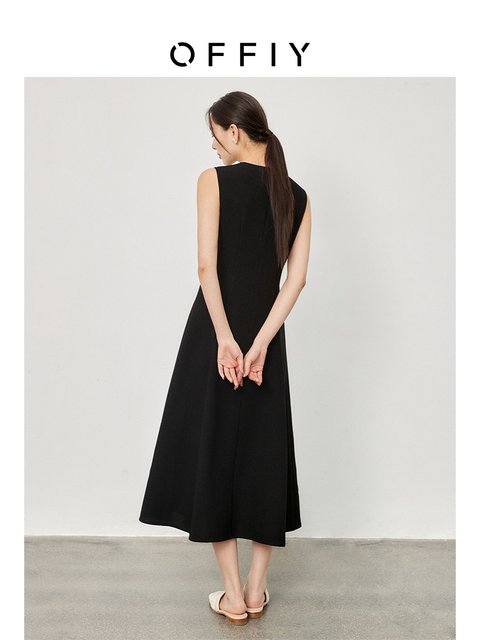 OFFIY-Sold out when it is on the shelves. King's little black dress. High-end French Hepburn ...