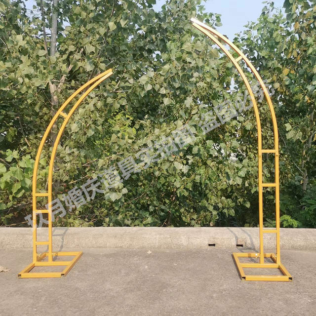 Customized new wedding props ox horn gate iron floral arch shelf curved ...