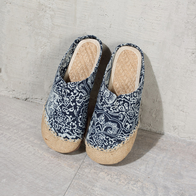 Yunnan handmade cotton and linen slippers for women, canvas slippers ...