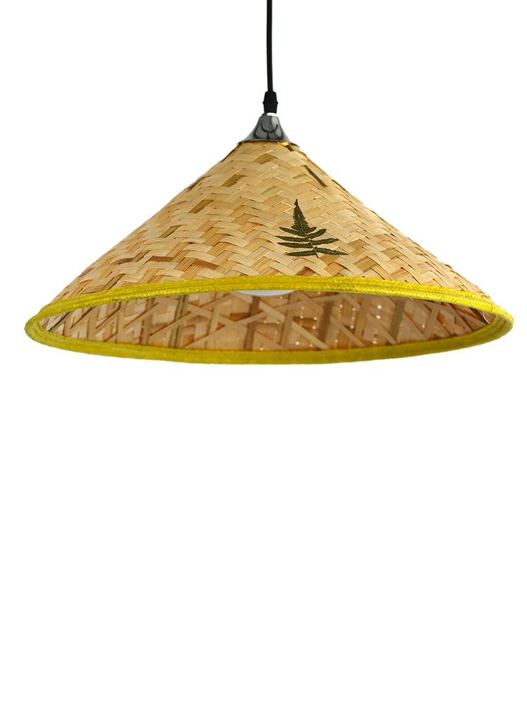 Rattan Chandelier Straw Hat Lamp - Farmhouse Retro Lighting