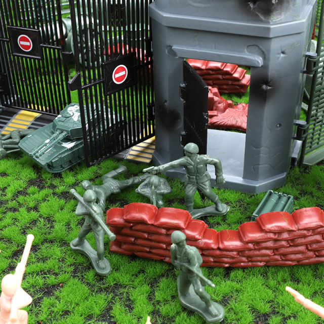 JEU mini-soldier tank model attack and defense battle scene plastic ...