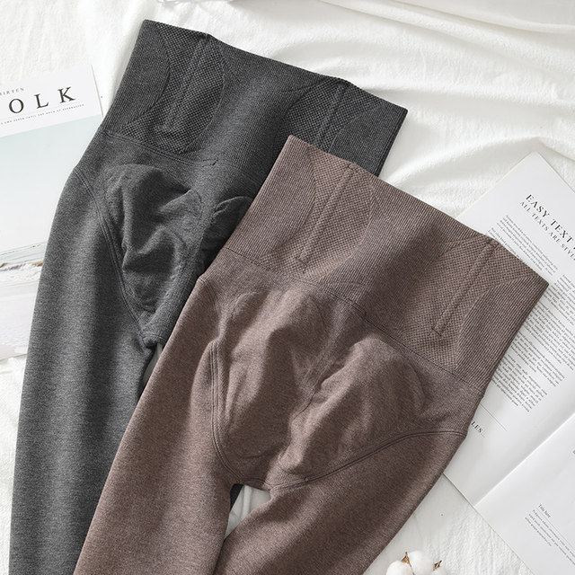 Small high waist tummy control plus velvet leggings for women autumn ...