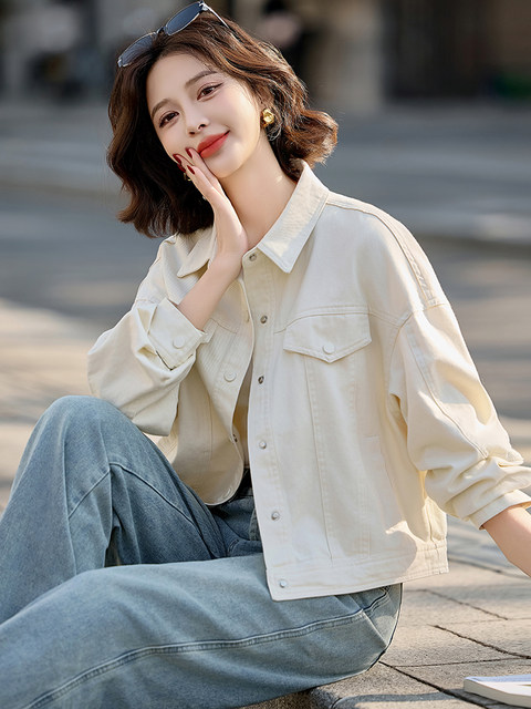 Off-white short jacket for women spring and autumn 2025 new small ...