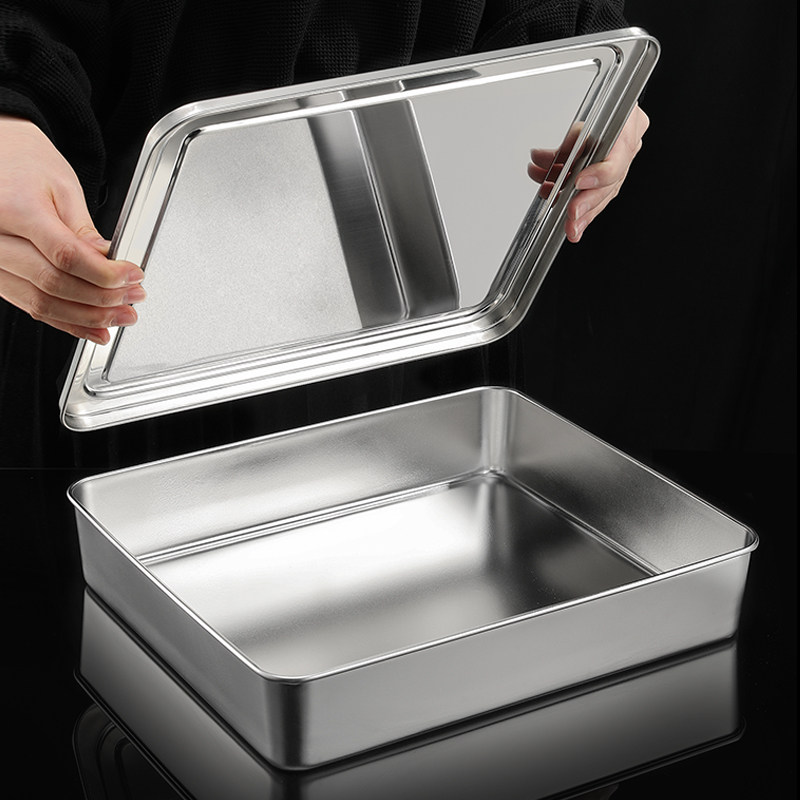 Stainless Steel Square Basin with Cover - Commercial Food Grade Kitchen ...