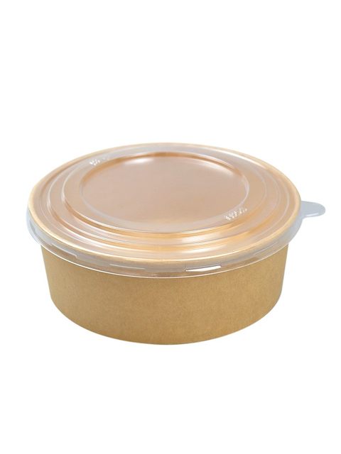 Kraft paper bowl packing box, round fruit salad bowl, sugary taro puree ...