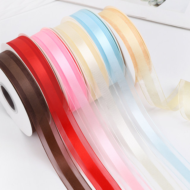 Birthday cake baking ribbon ribbon solid color satin edge yarn wedding ...