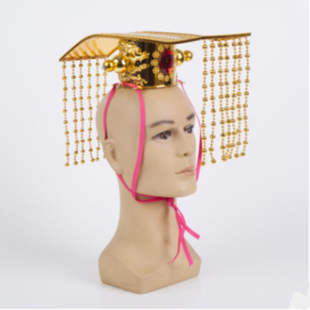 Ancient emperor hat flat head crown film and television hat Jade ...