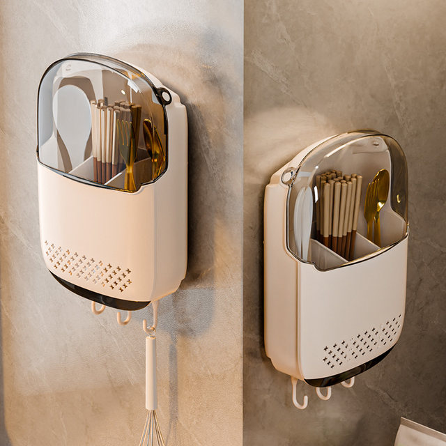 Chopstick storage box wall-mounted household chopstick storage tube ...