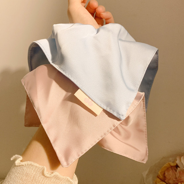 Ju Jingyi's same style white square scarf large intestine hair tie ...