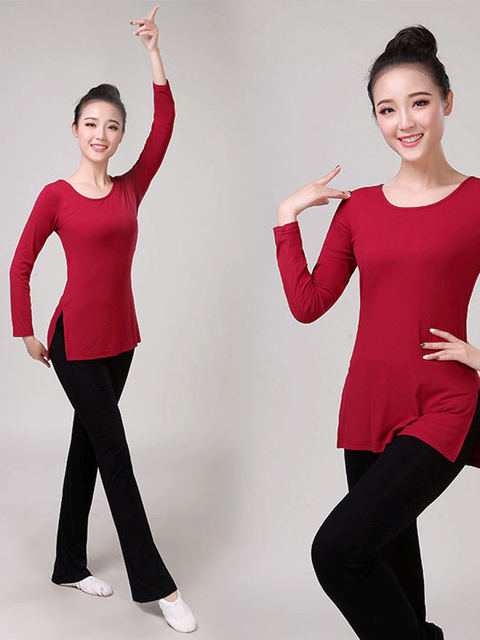 Dance practice suit adult female modern dance modal slit body shape ...