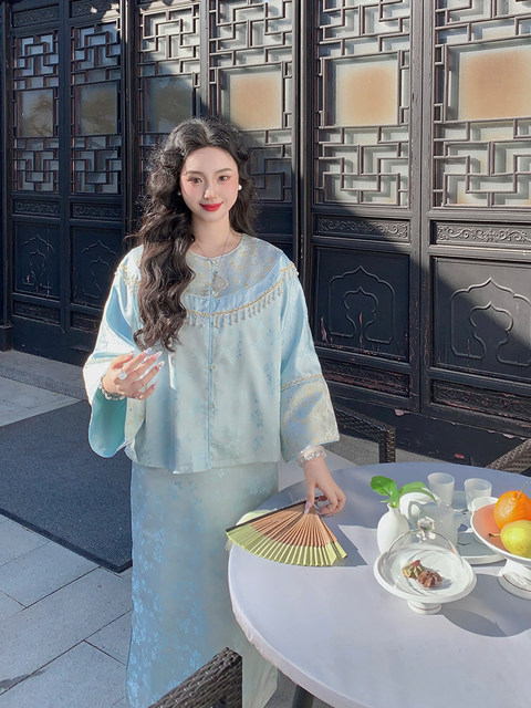 Lujin Homemade Pearl Tassel Gold Line Jacquard Lady's New Chinese ...